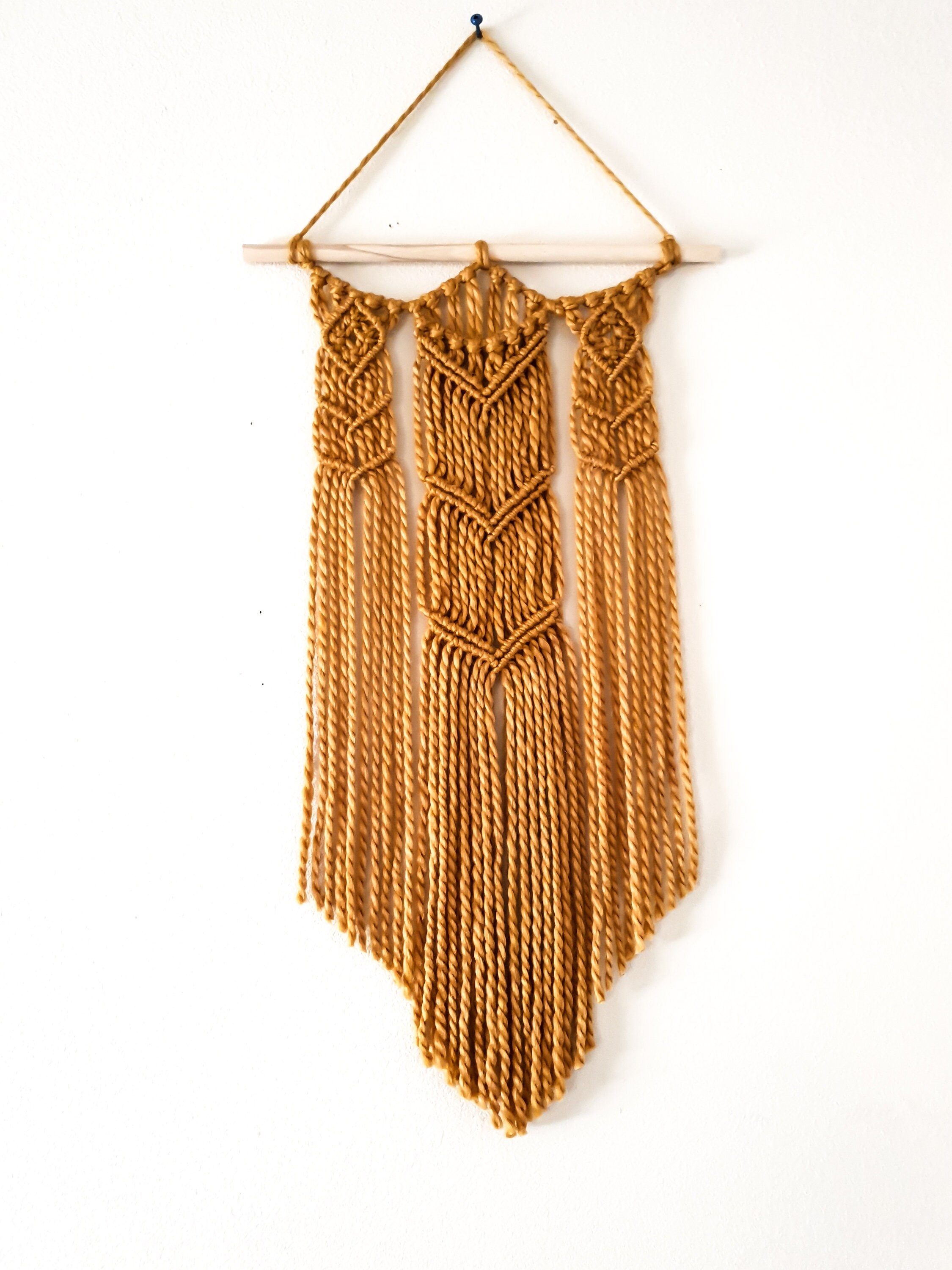 Mustard Yellow Handmade Macrame Wall Hanging // Handmade in | Etsy