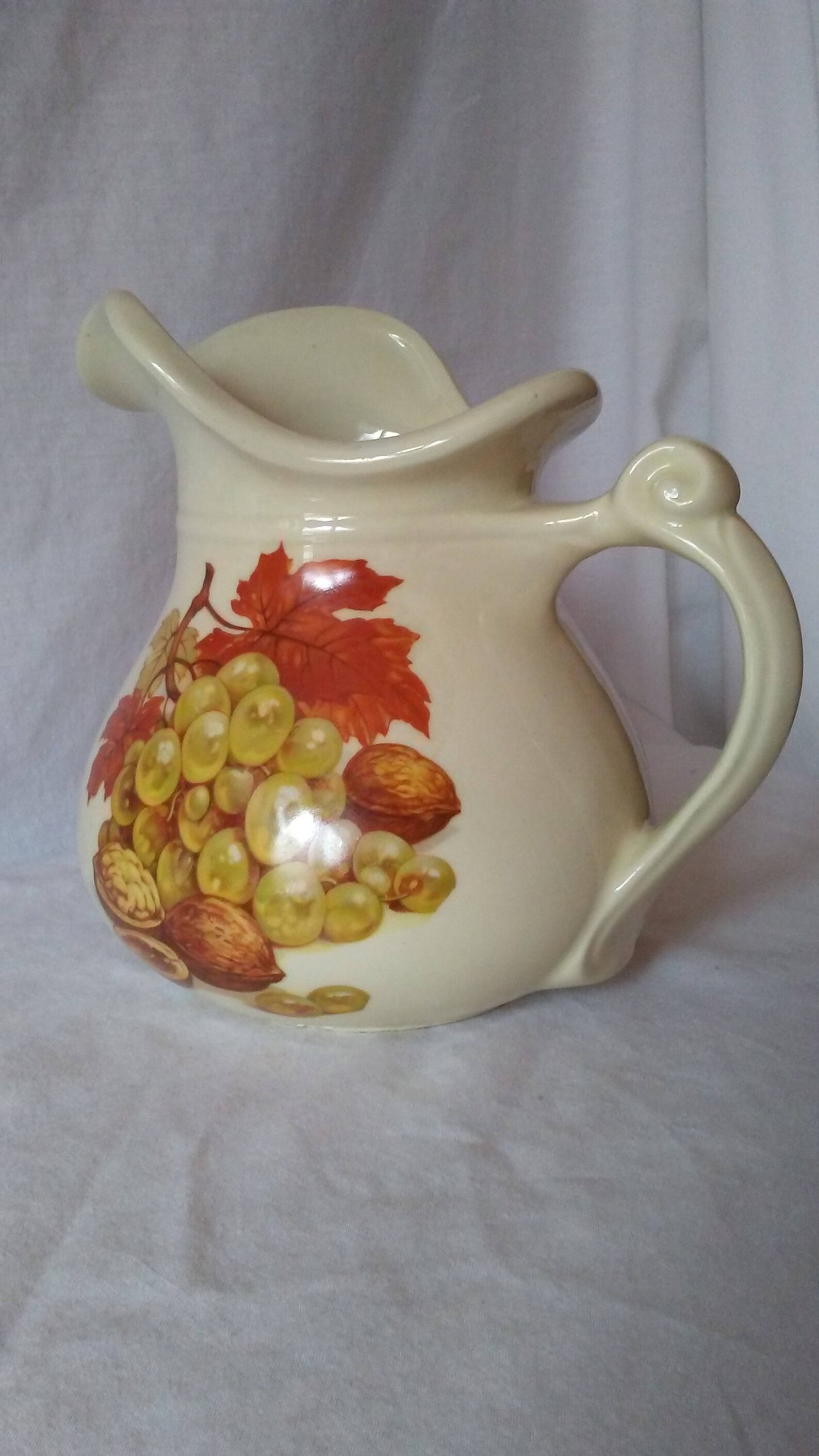 Mccoy Pitcher/water Pitcher/ceramic Pitcher With Grapes/mccoy Grape ...