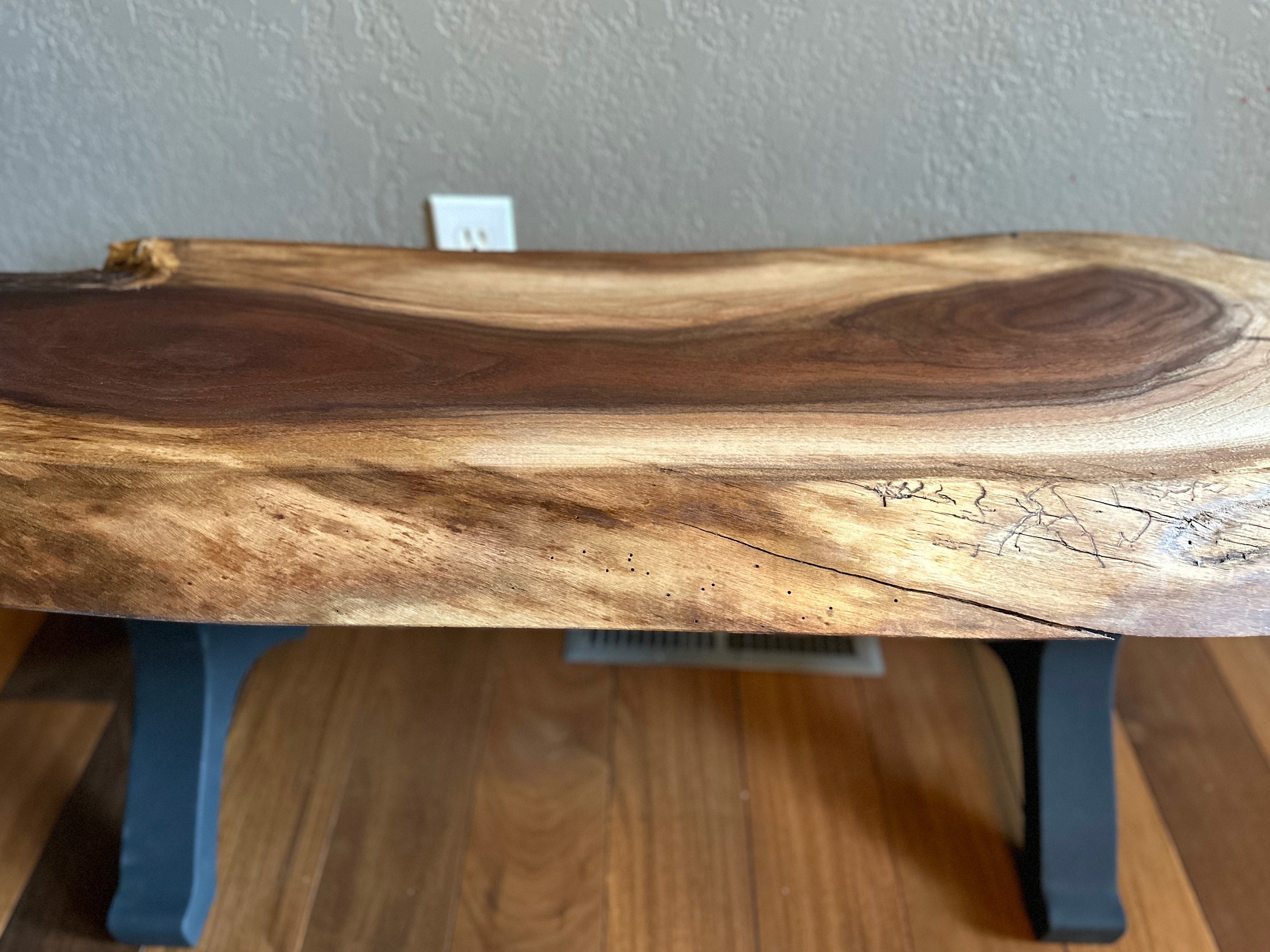 Walnut Live-edge Bench/coffee Table With Adjustable - Etsy