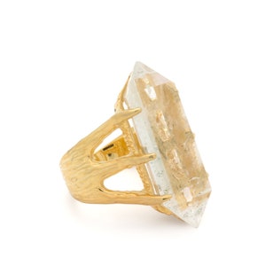 Crystal Talon Ring | Gold / Quartz Crystal - Etsy