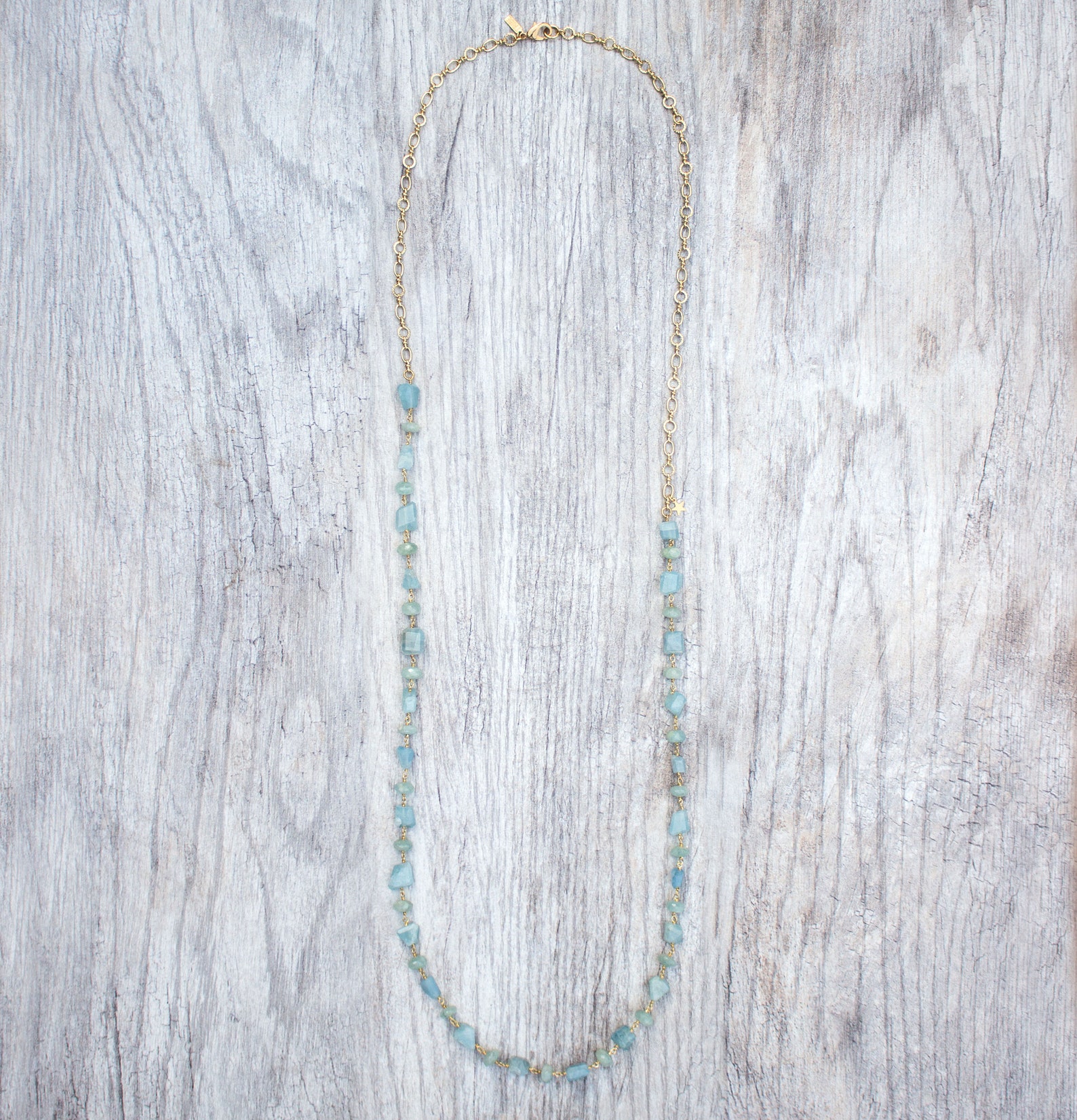 Chasing Waterfalls Necklace | Gold / Aquamarine & Moonstone - Etsy
