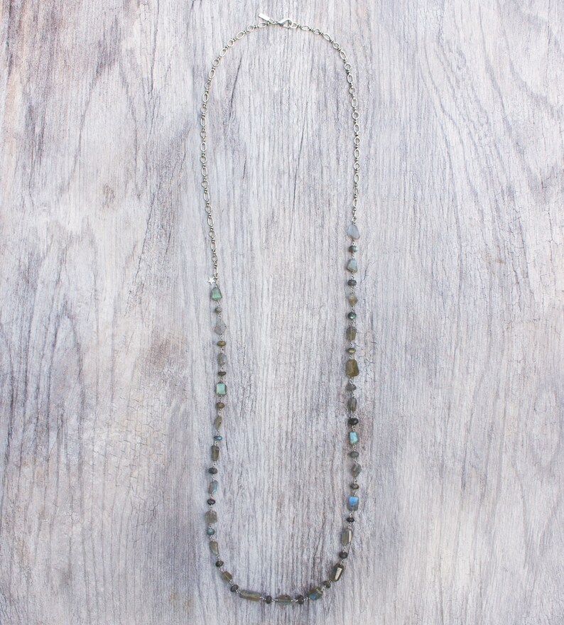 Chasing Waterfalls Necklace | Silver / Amethyst & Labradorite - Etsy