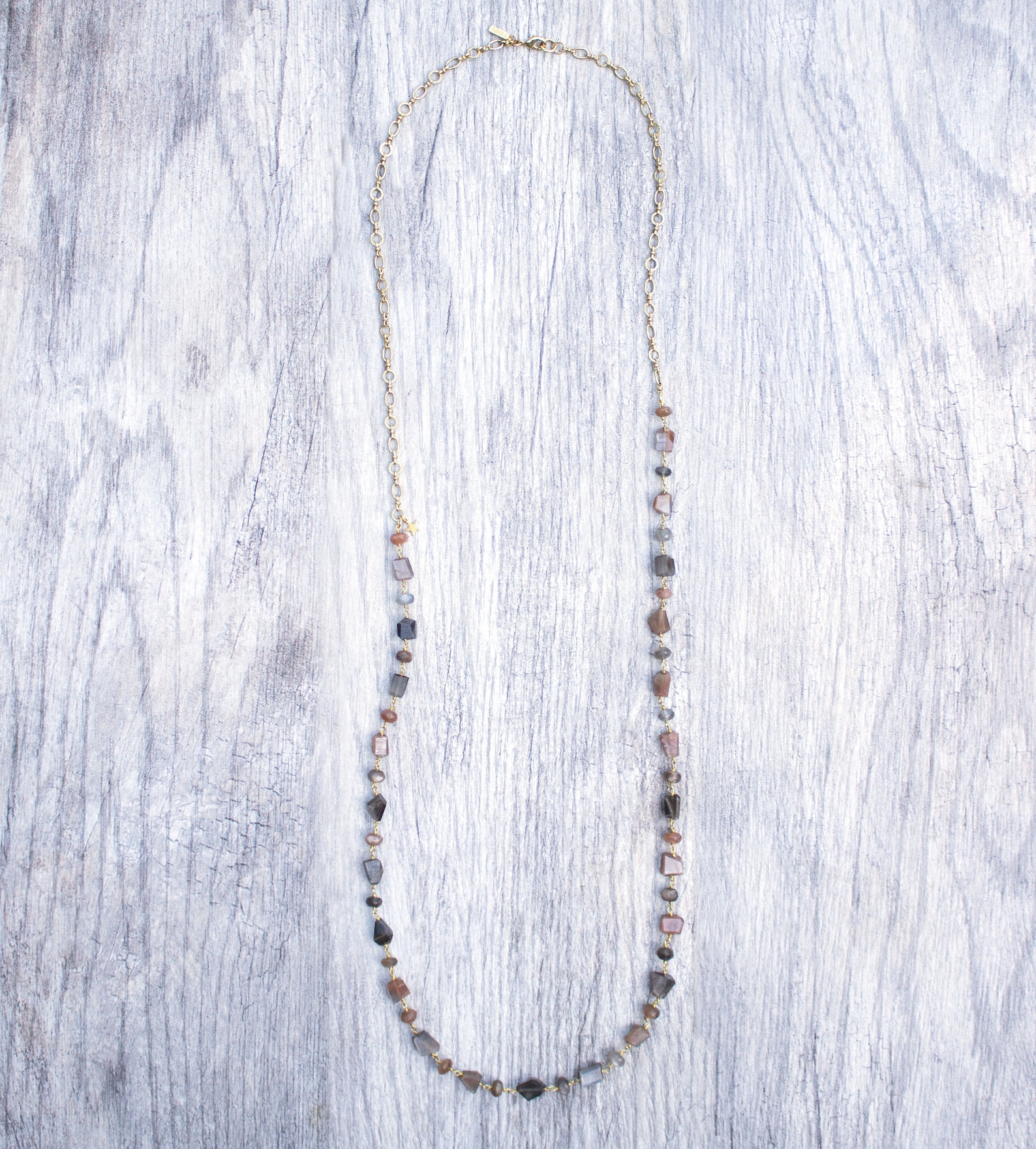 Chasing Waterfalls Necklace | Gold / Aquamarine & Moonstone - Etsy