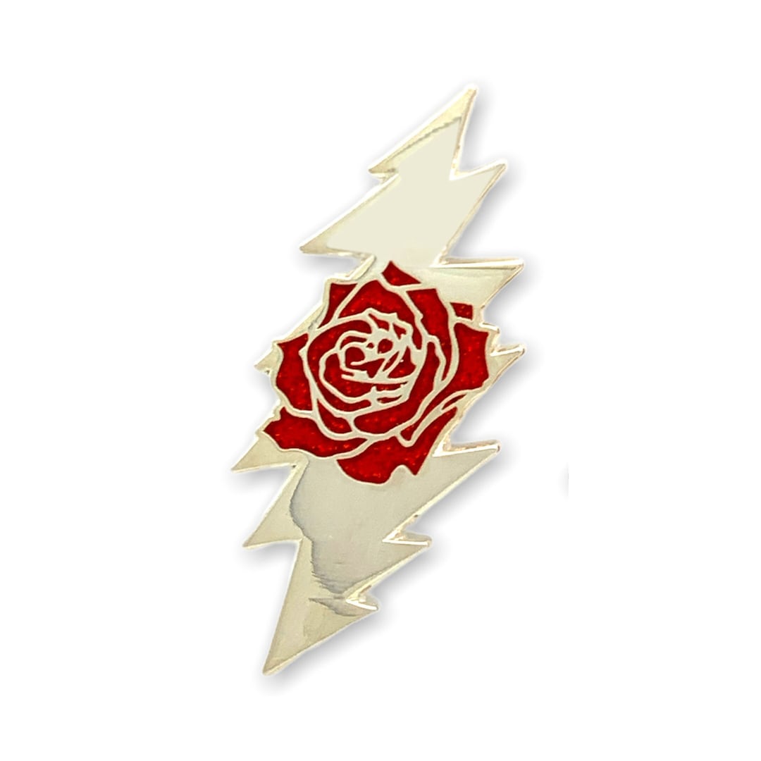 Rose & Bolt Logo Pin | Silver - Etsy