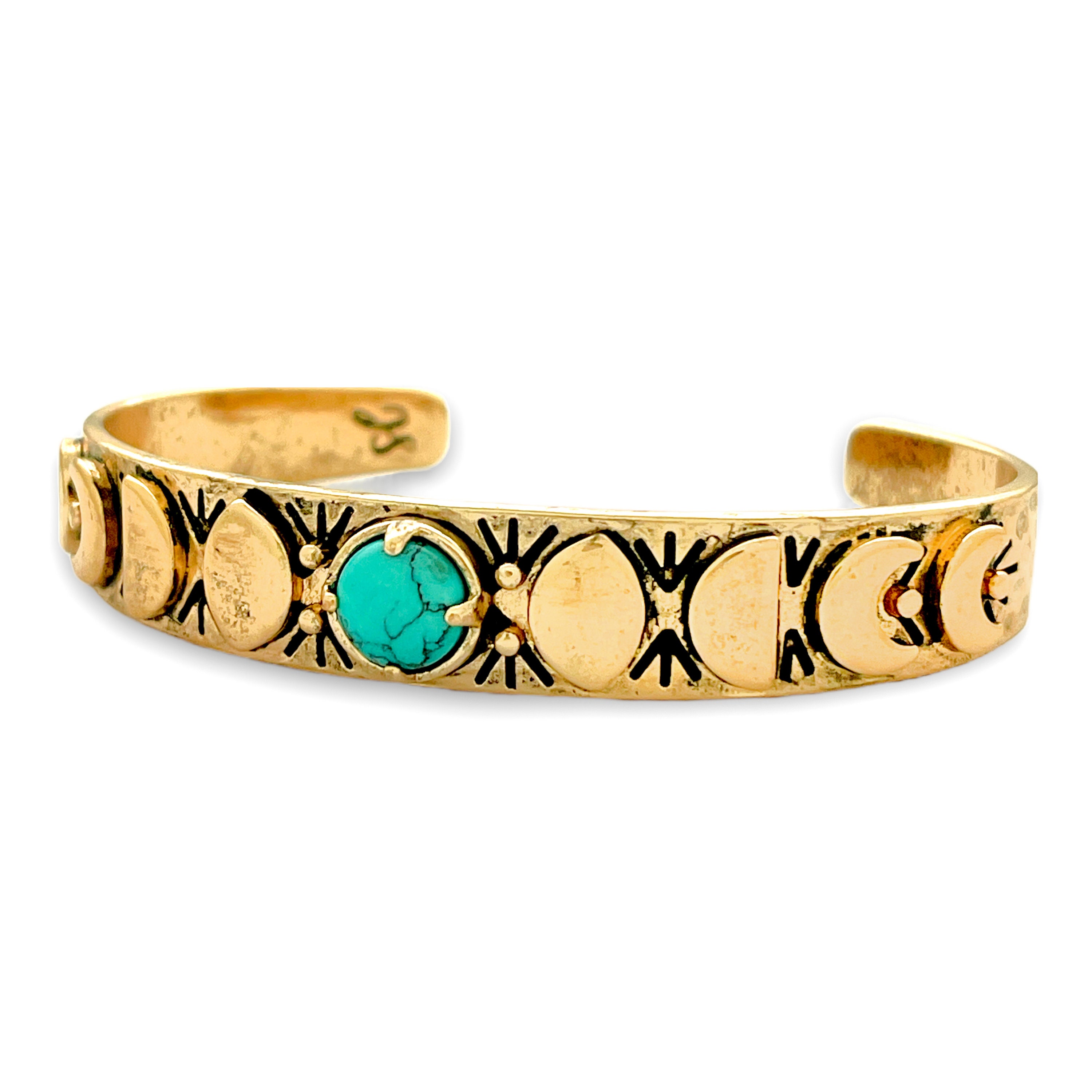 Moon Phases Cuff Bracelet | Turquoise - Etsy