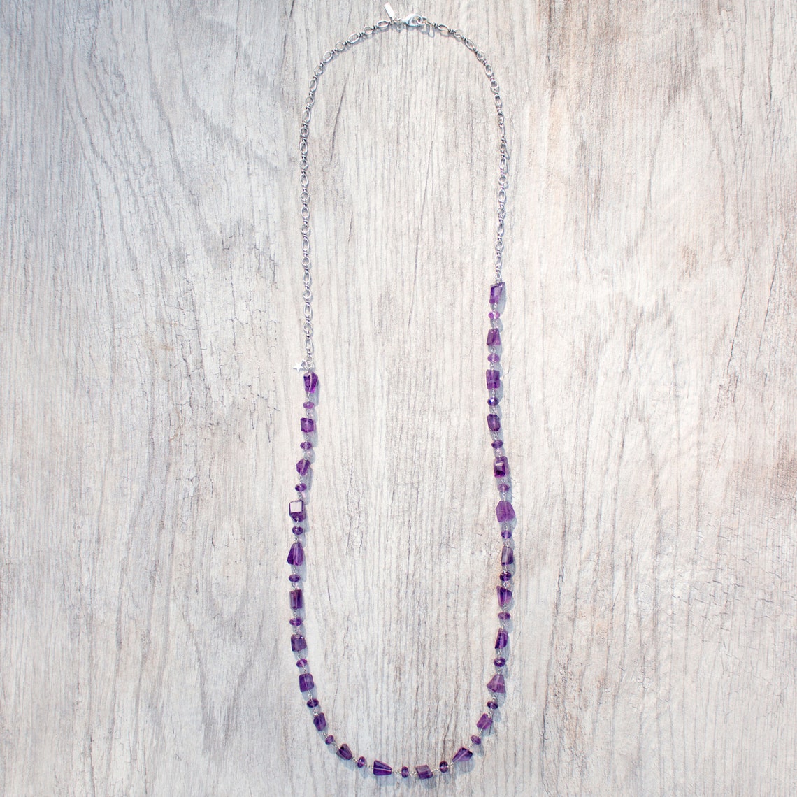 Chasing Waterfalls Necklace | Silver / Amethyst & Labradorite - Etsy