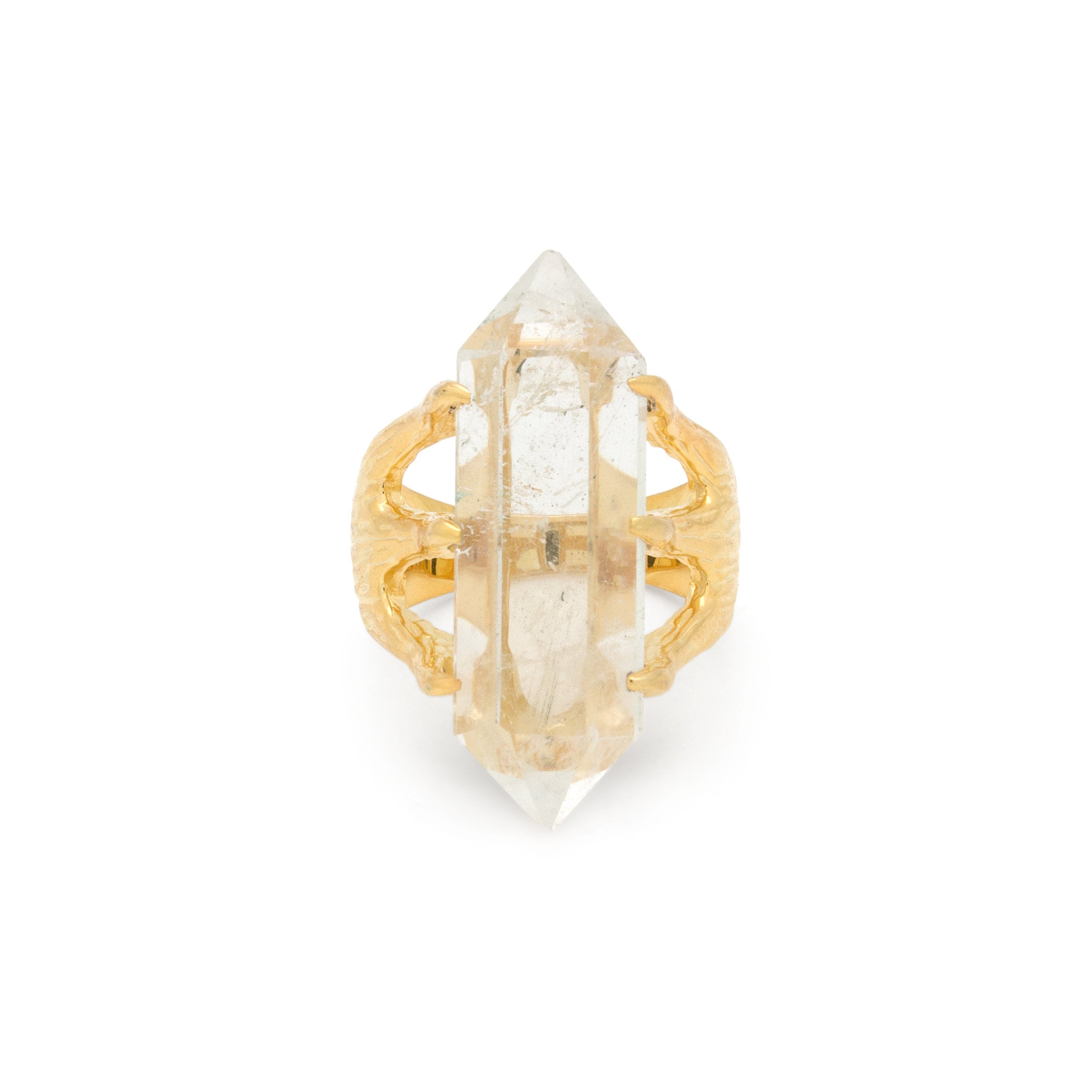Crystal Talon Ring | Gold / Quartz Crystal - Etsy