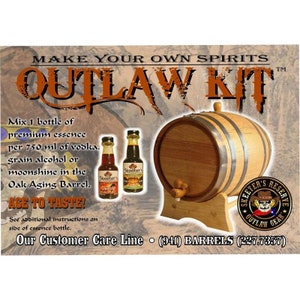 Outlaw Kit Make Your Own Tennessee Bourbon Whiskey, Natural Oak With ...