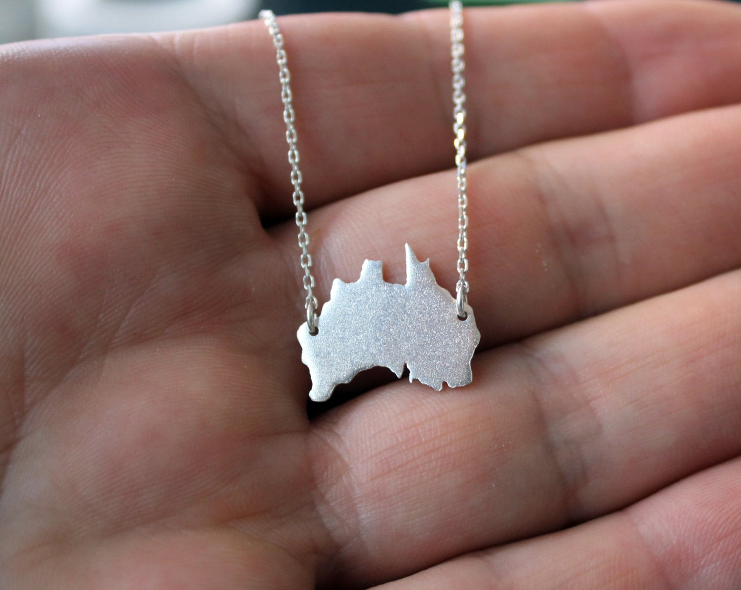 Australia Necklace-australia Continent Silver Necklace-australia ...