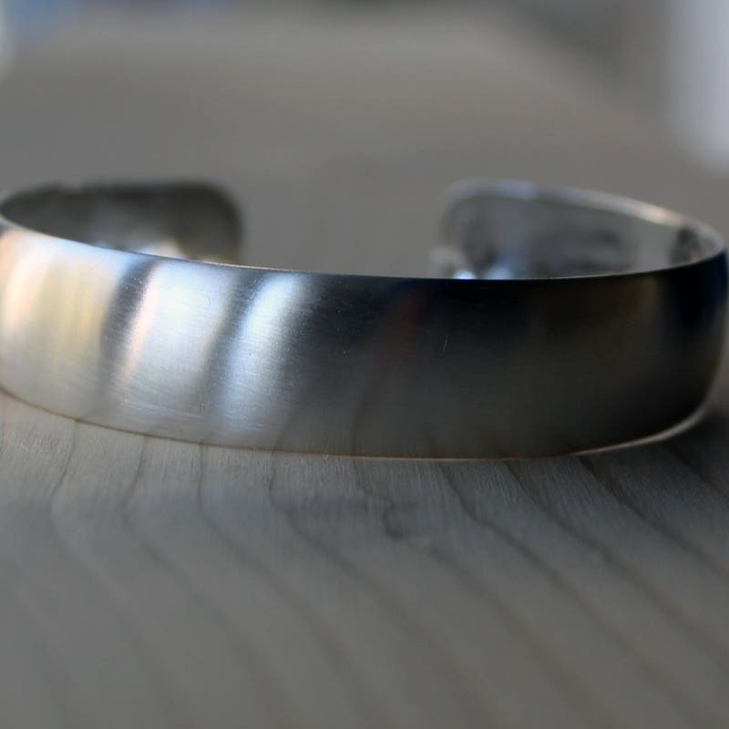 Wide Silver Bangle - Etsy
