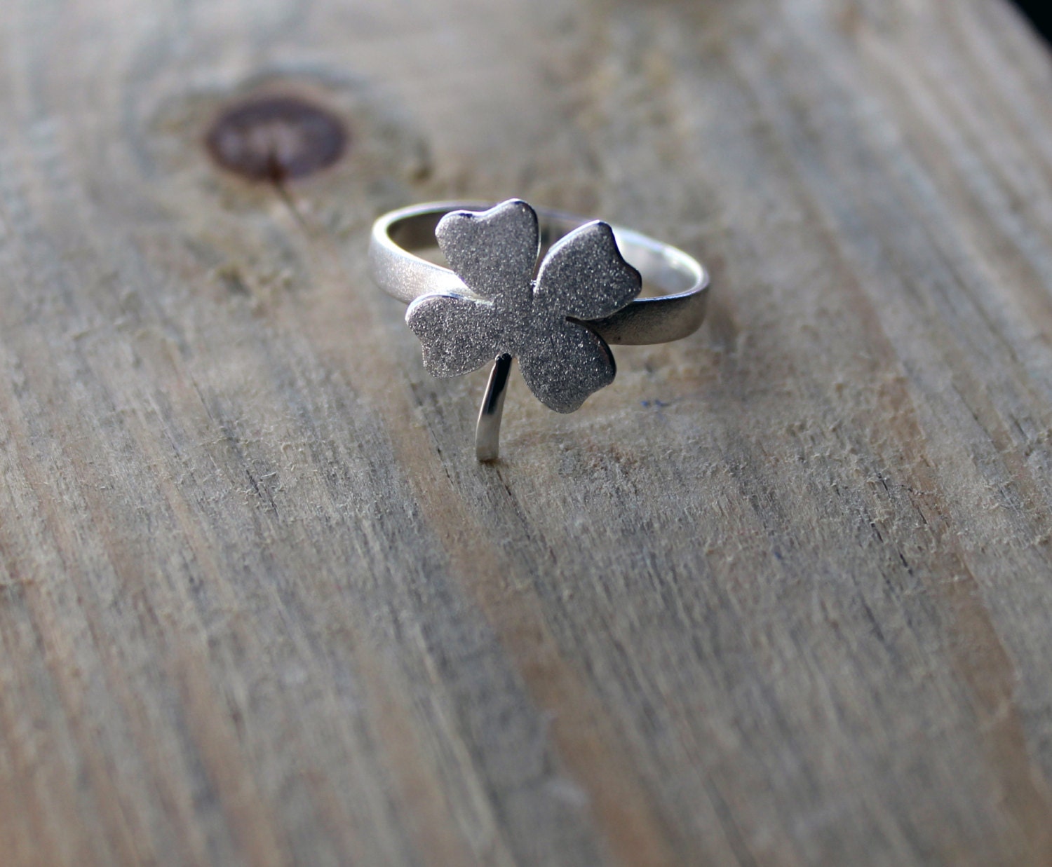 Silver Ring-silver Clover Ring-silver Shamrock Ring Four Leaf - Etsy