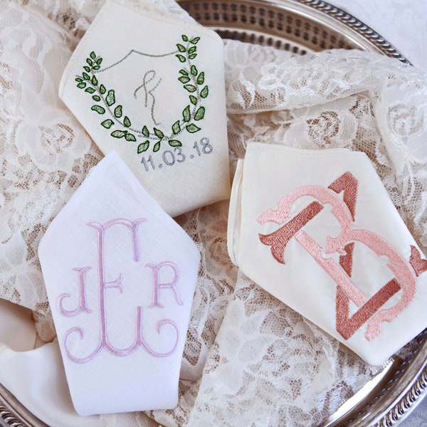 Monogrammed Pocket Square - Etsy