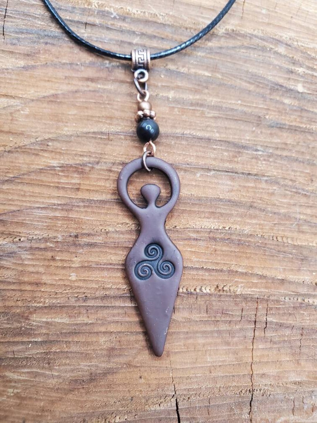 Triskelion Goddess Necklace, Purple Goddess Form, Brown Goddess Body ...