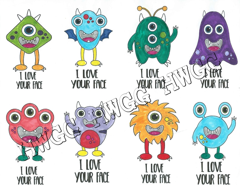 Printable Lunch Box Notes Silly Monsters/ Back to School / - Etsy
