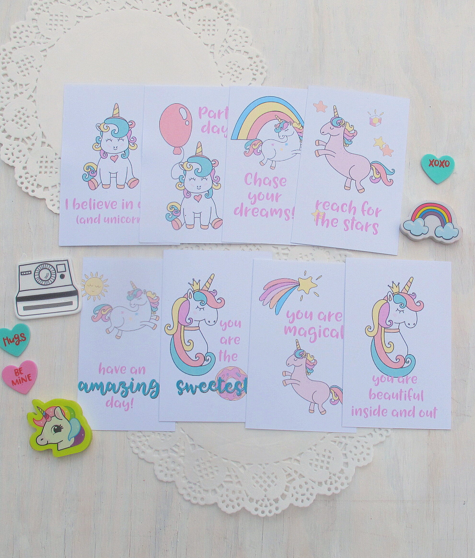Printable Lunchbox Notes- Magical Unicorn Cards, Back to School Lunch ...