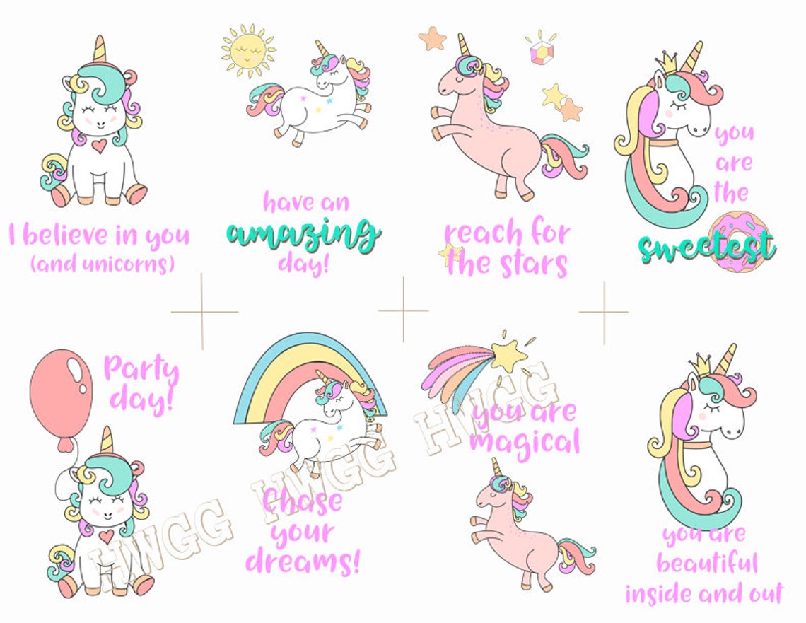 Printable Lunchbox Notes Magical Unicorn Cards, Back to School Lunch ...