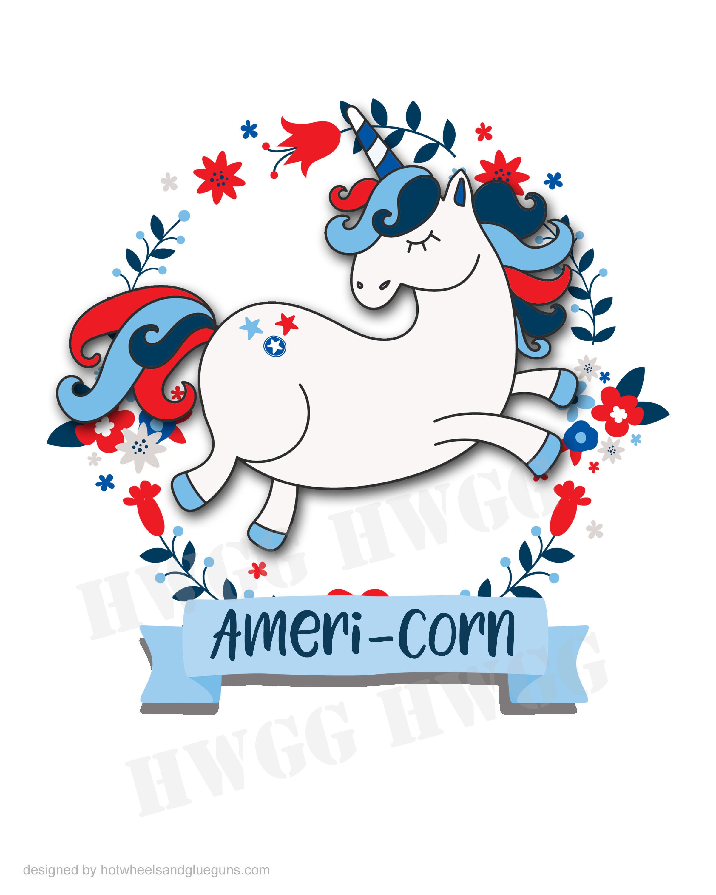 Americorn 8x10 Print, Printable Wall Art, Unicorn Print, Office Wall ...