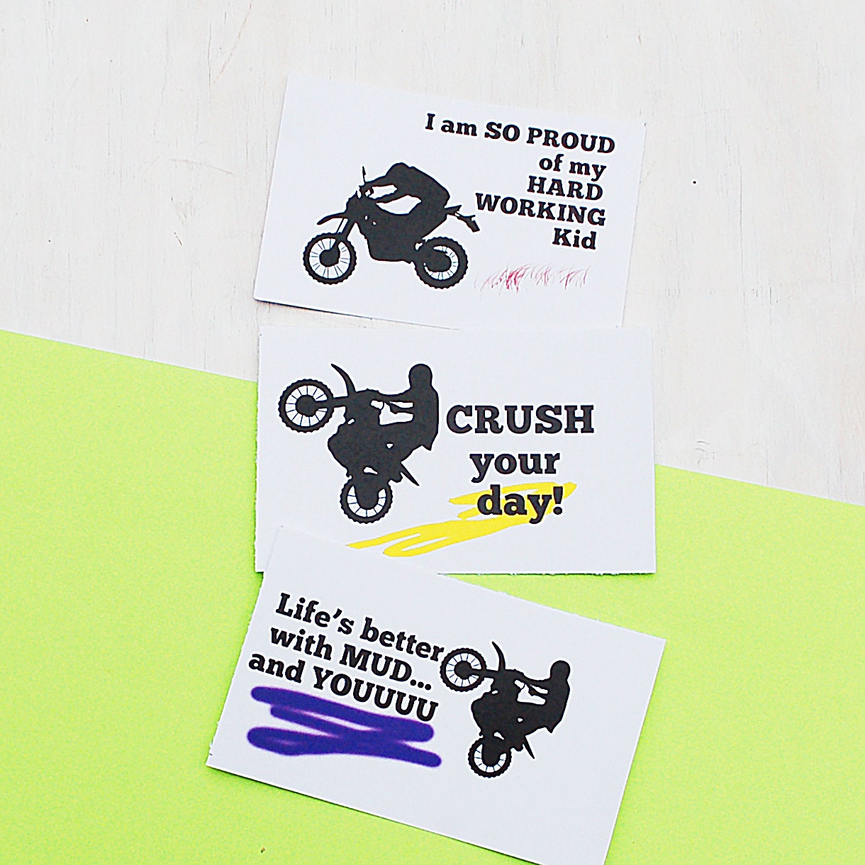 Printable Lunch Box Notes - Dirt Bike Lunchbox Notes, Kids Love Cards ...