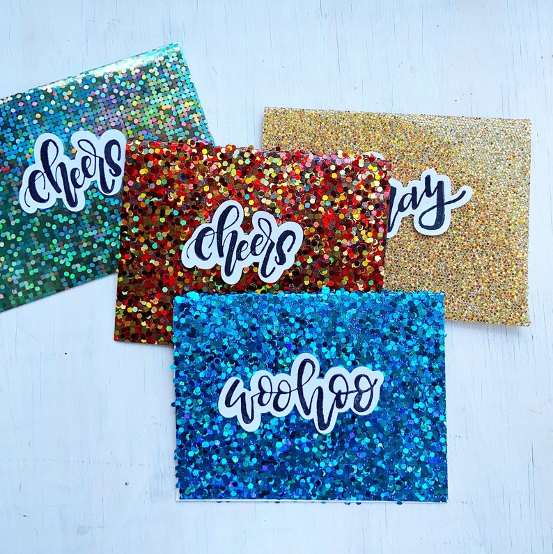 Congratulations Card Woohoo Blue Glitter Card Throw - Etsy