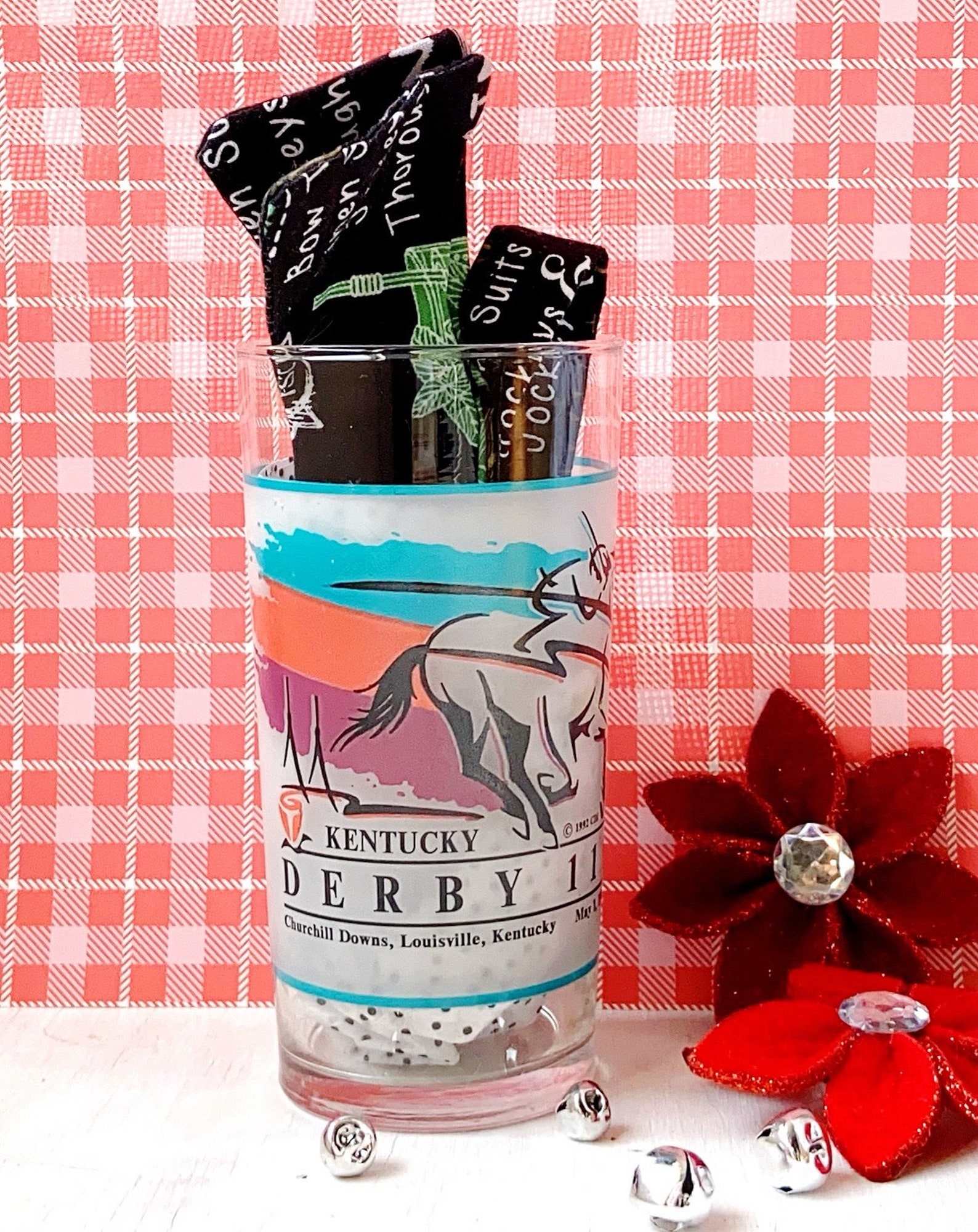 Christmas Gift Set for Men Kentucky Derby Bow Tie Glass Set - Etsy