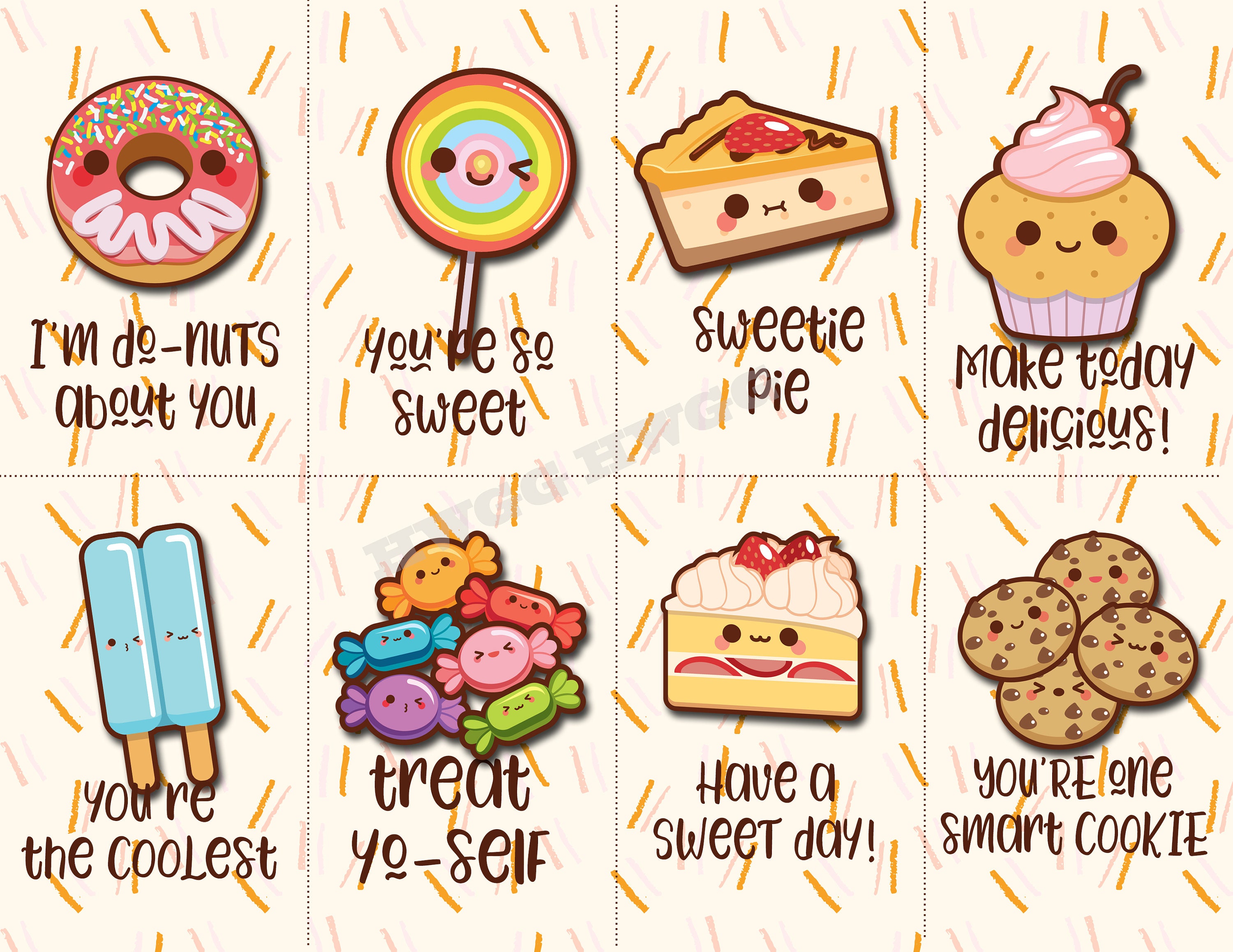 Printable Kids Lunchbox Notes - Sweet Treats, Funny Kids Encouragement ...
