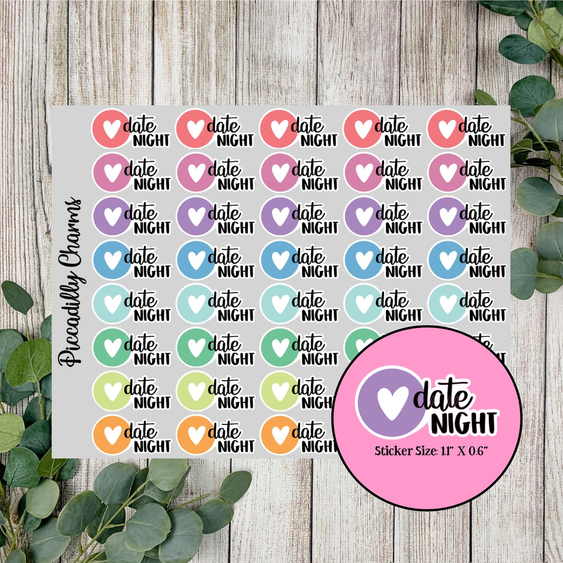 Date Night Stickers | Set of 40 Date Night Planner Stickers - Etsy