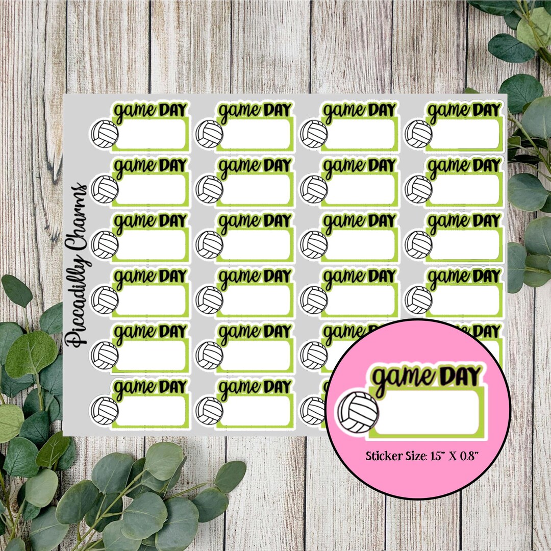 Volleyball Game Day Stickers | Set of 24 Volleyball Game Day Planner ...