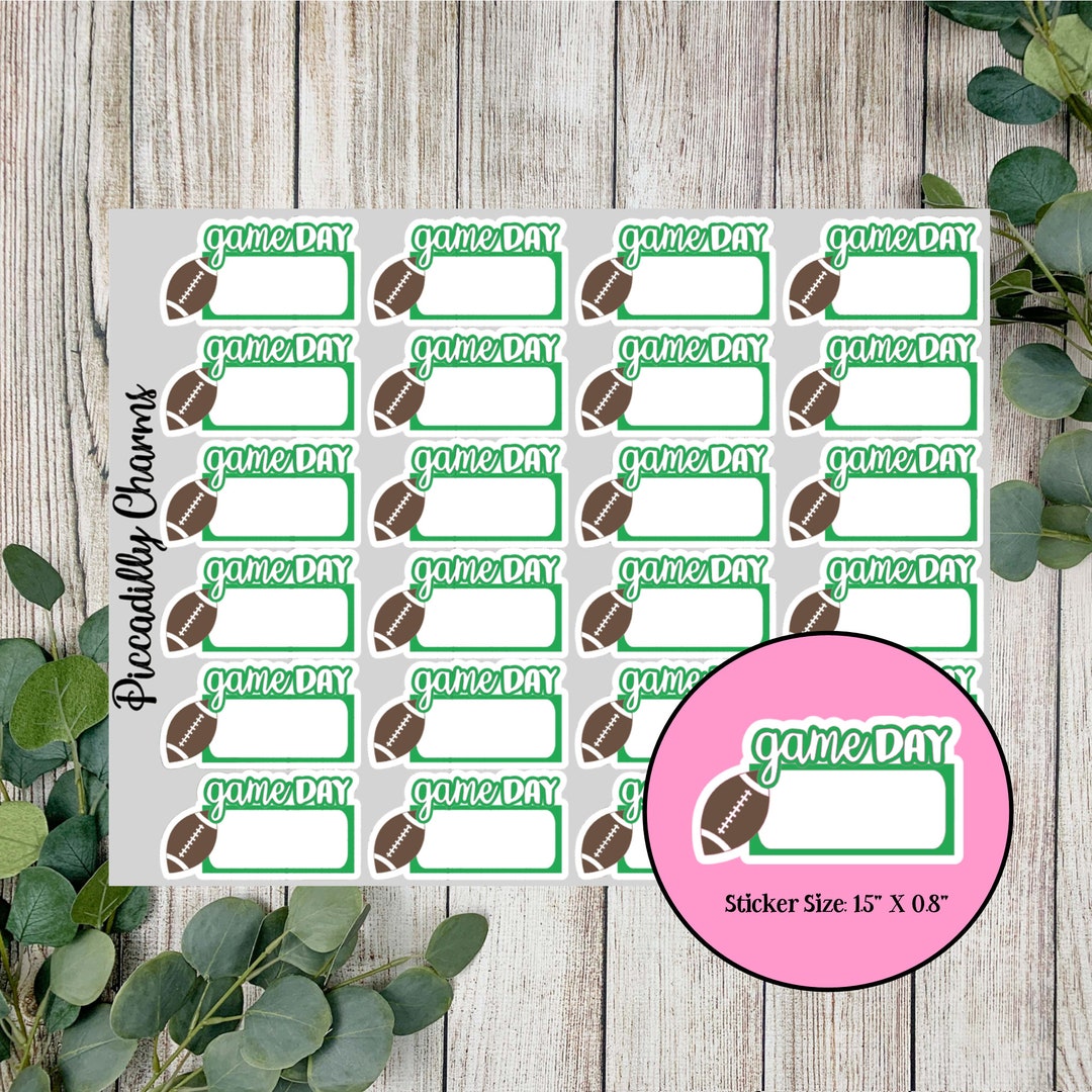 Football Game Day Stickers | Set of 24 Football Game Day Planner ...