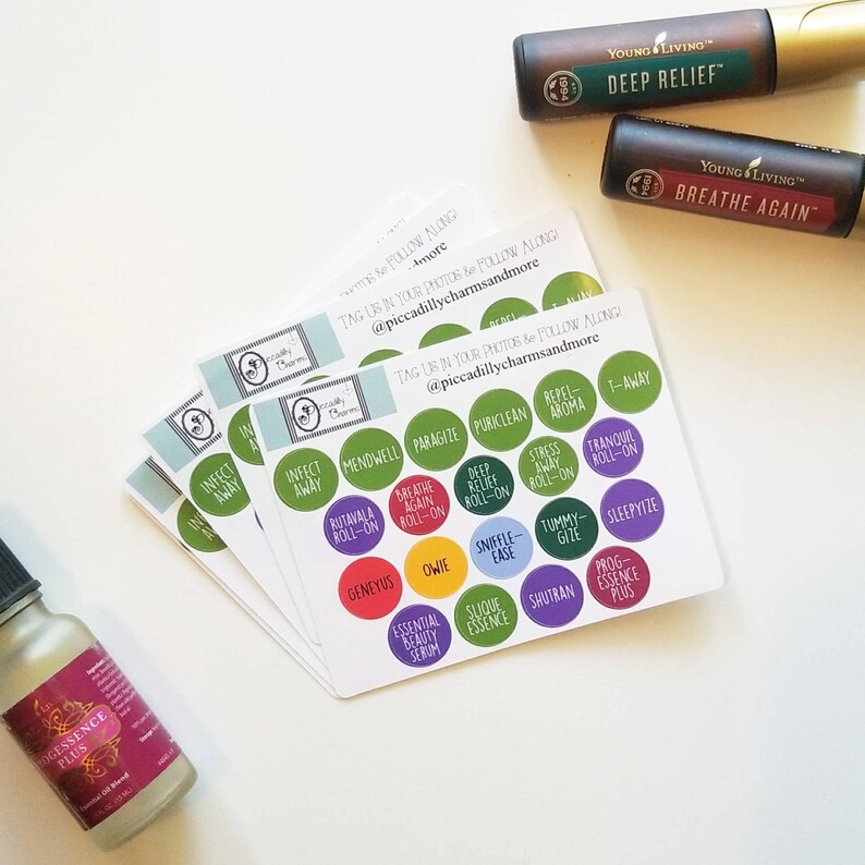Essential Oil Cap Stickers Single Oils Young Living | Etsy
