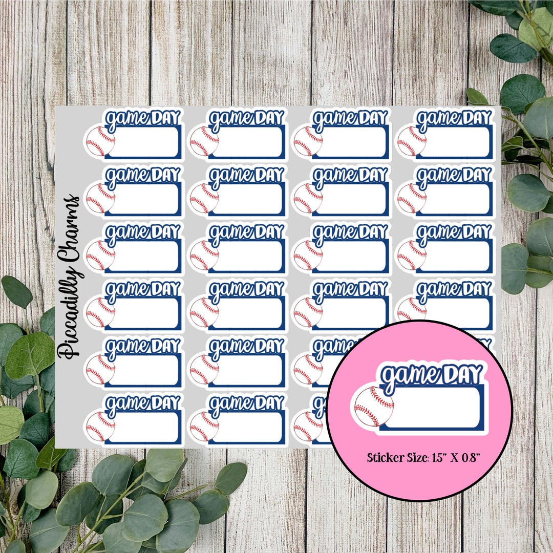 Baseball Game Day Stickers | Set of 24 Baseball Game Day Planner ...