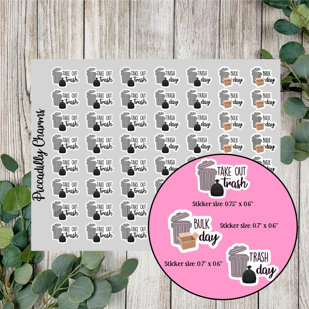Trash Day Stickers | Set of 56 Trash Day Stickers - Etsy