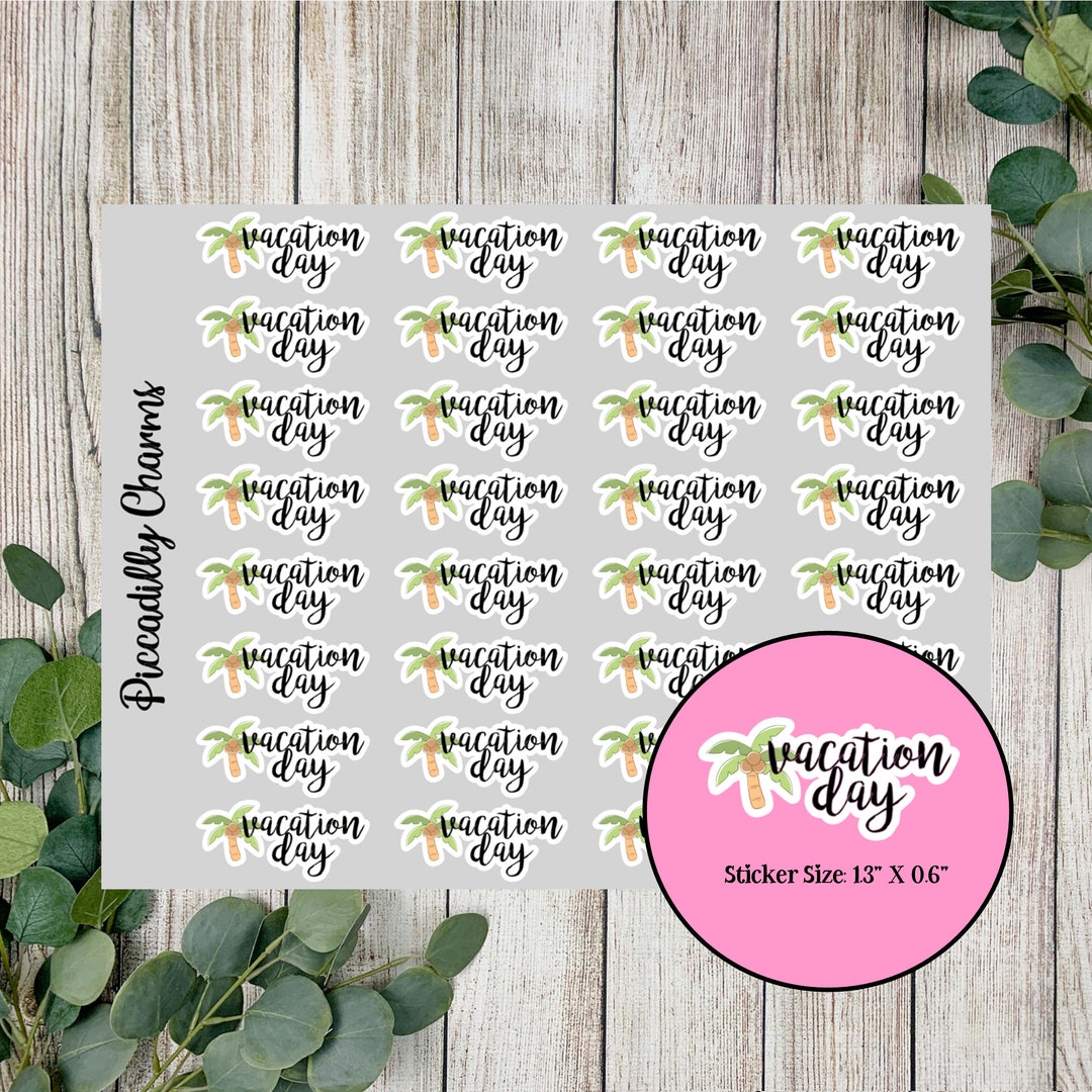 Vacation Day Stickers | Set of 32 Vacation Day Planner Stickers - Etsy