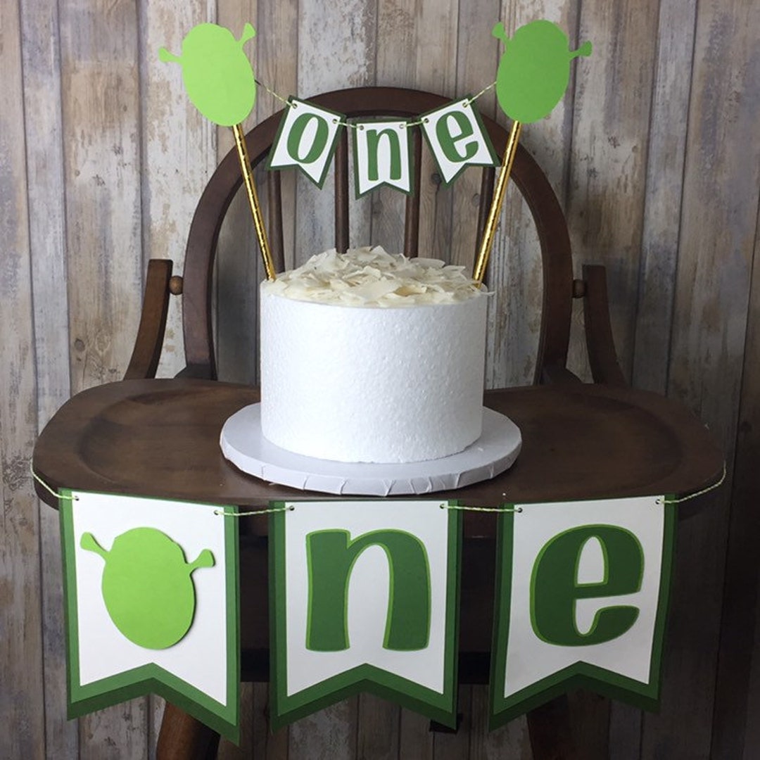 Shrek Inspired "one" or "two" Banner and Cake Topper. This Wanted Ogre ...