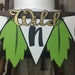 Wild One First Birthday Jungle Leaf Banner & Matching Cake Straw Topper ...