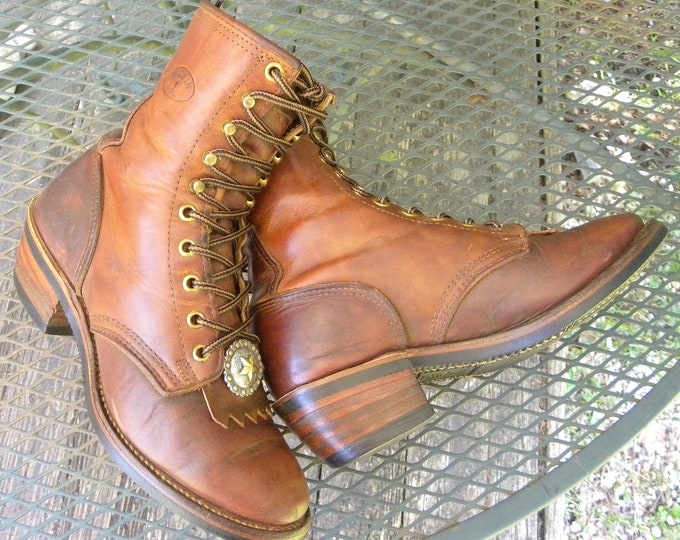 Vintage Acme Cowboy Boots Gene Autry Blue Bird Flowers Womens 8.5 - Etsy