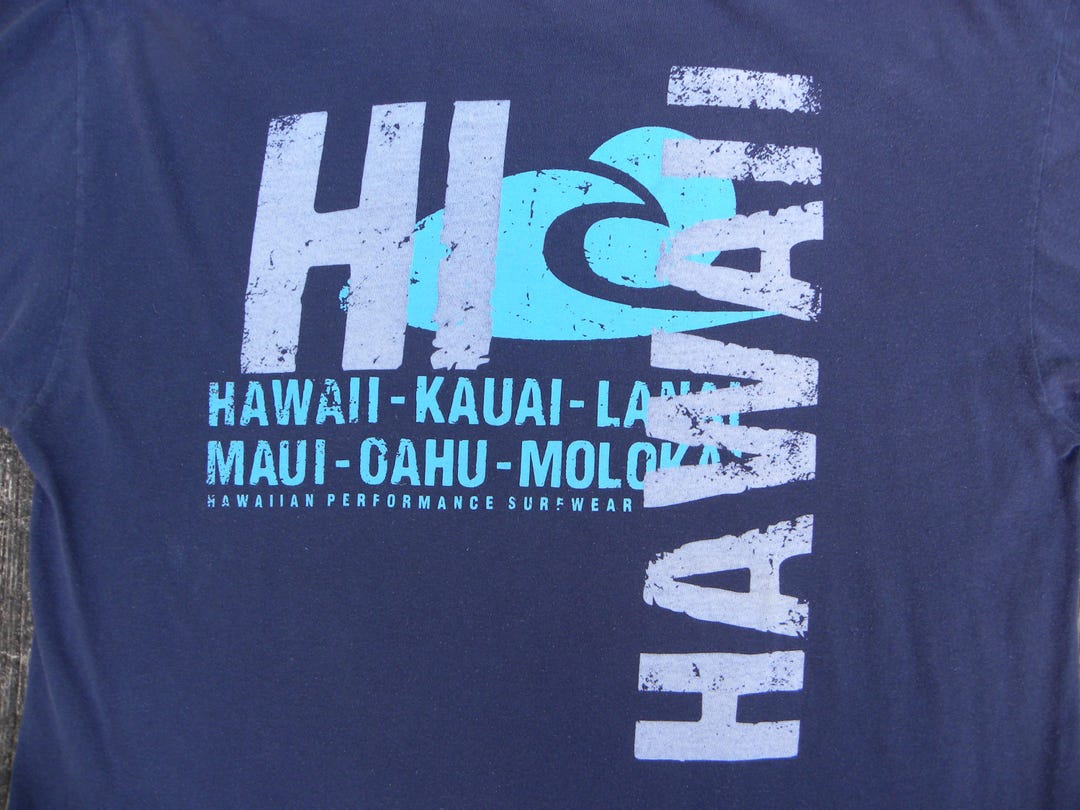 Vintage Performance Surfwear Hawaii T-shirt-- Island Name Graphics ...