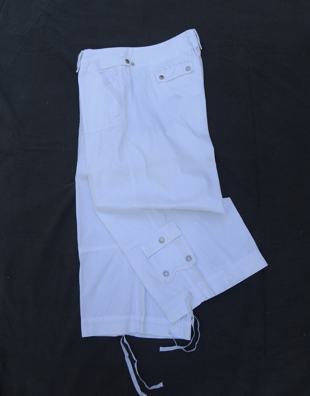 Vintage Sigrid Olsen Clamdigger Capris- White Cotton Sailor Style ...