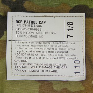 US Military Issue Multicam Field Cap W/cat Eyes--ocp Camouflage Patrol ...