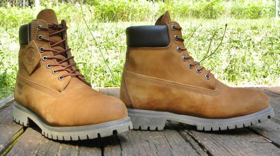 TIMBERLAND Nubuc Leather WORK Boots - Rust Brown Lace… - Gem