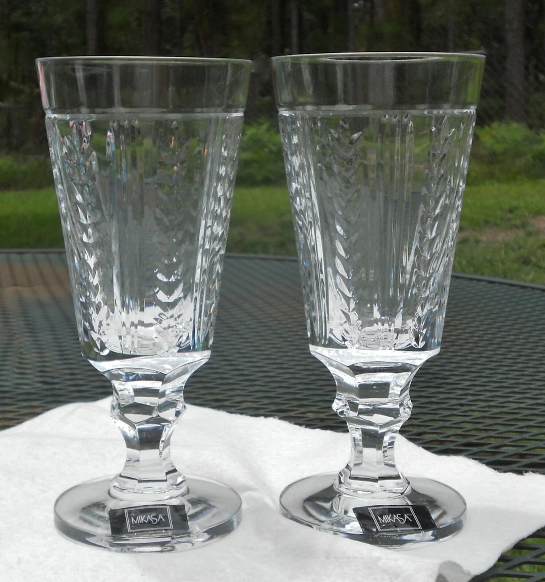 QTY 2--vintage NOS Mikasa Ivy Trellis Iced Beverage Goblets Heavy ...