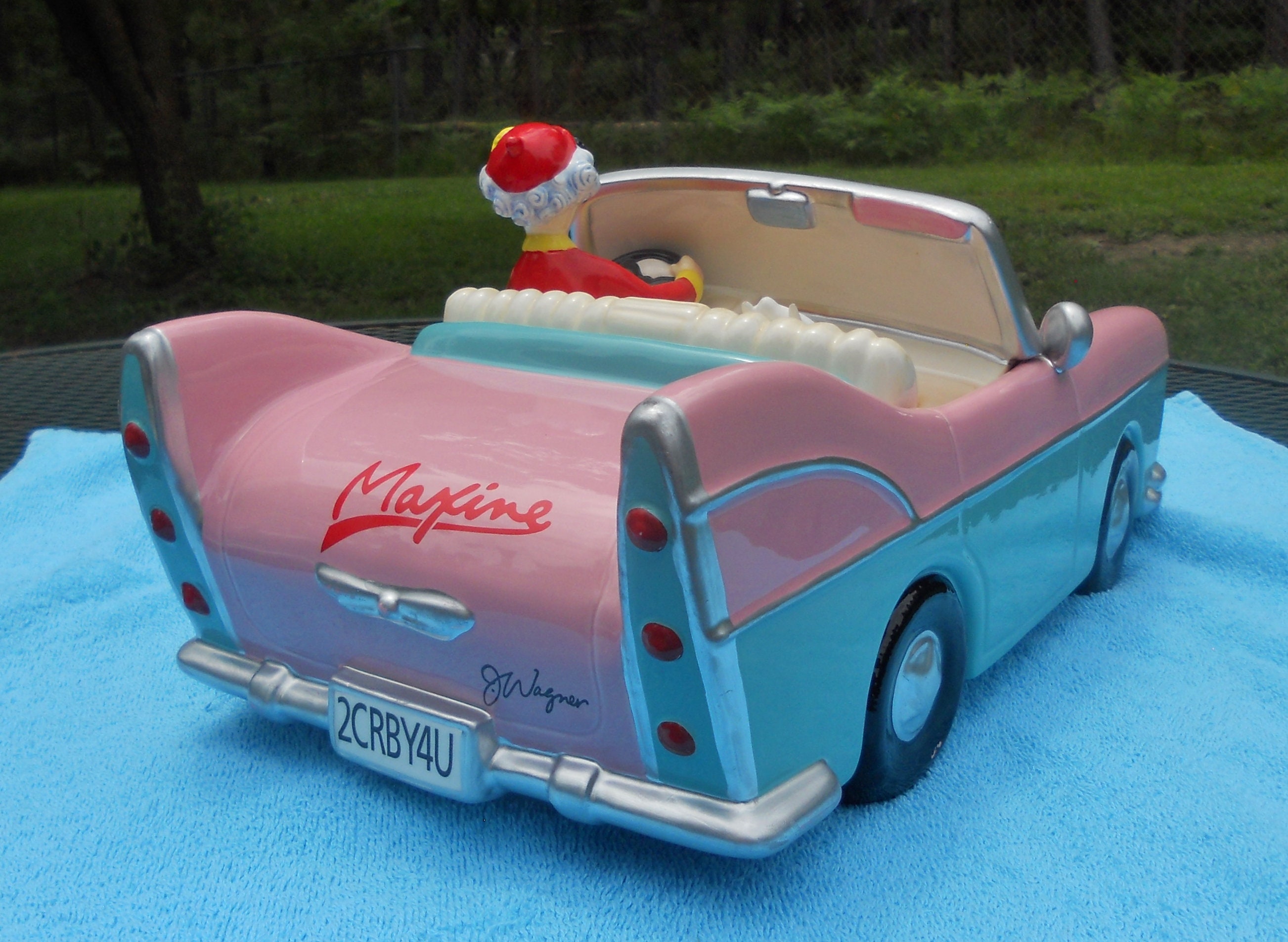 Vintage 90s Hallmark MAXINE Cookie Jar CAR handpainted ~ Bull Terrier ...