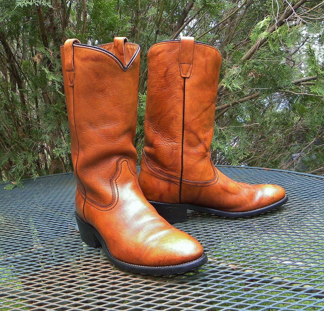 Vintage USA Wolverine Leather Western BOOTS 12 Cowboy Rodeo Ranch Boots ...
