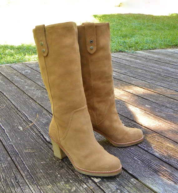 UGG Suede Leather Ruffout Western Boots Tan w/soft Sh… - Gem