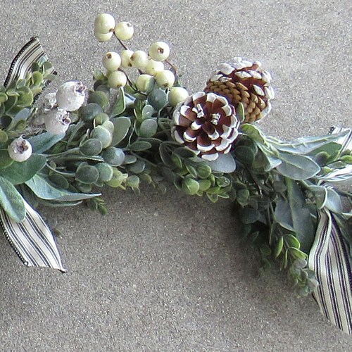 Winter Greenery Garland Winter Table Decor Winter Pine Cone - Etsy