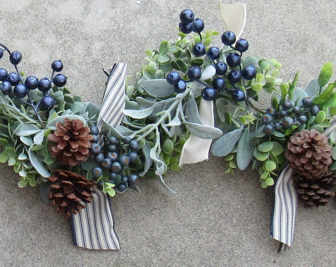 Winter Greenery Garland Winter Table Decor Winter Pine Cone Centerpiece ...