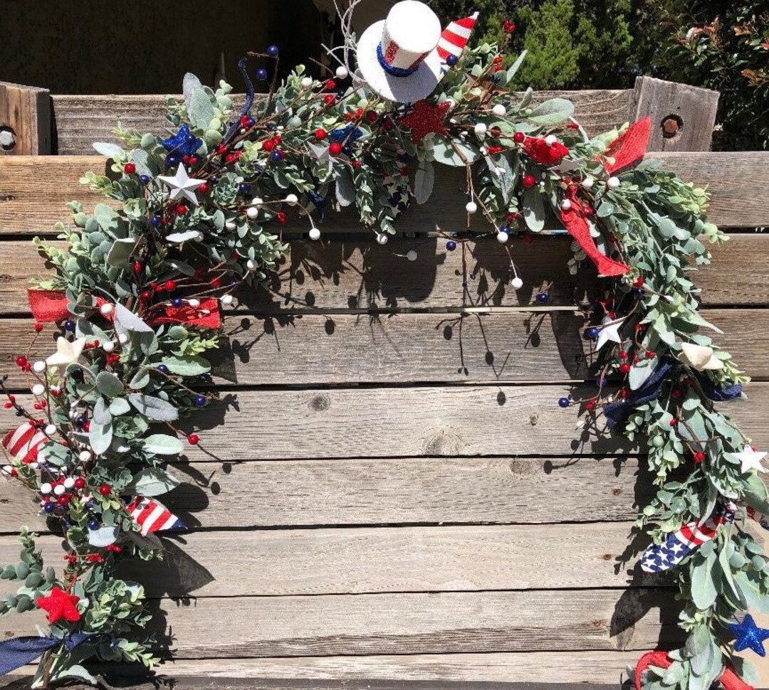 4th of July Garland July 4th Door Decor Stars Stripes Table Decor Flag ...