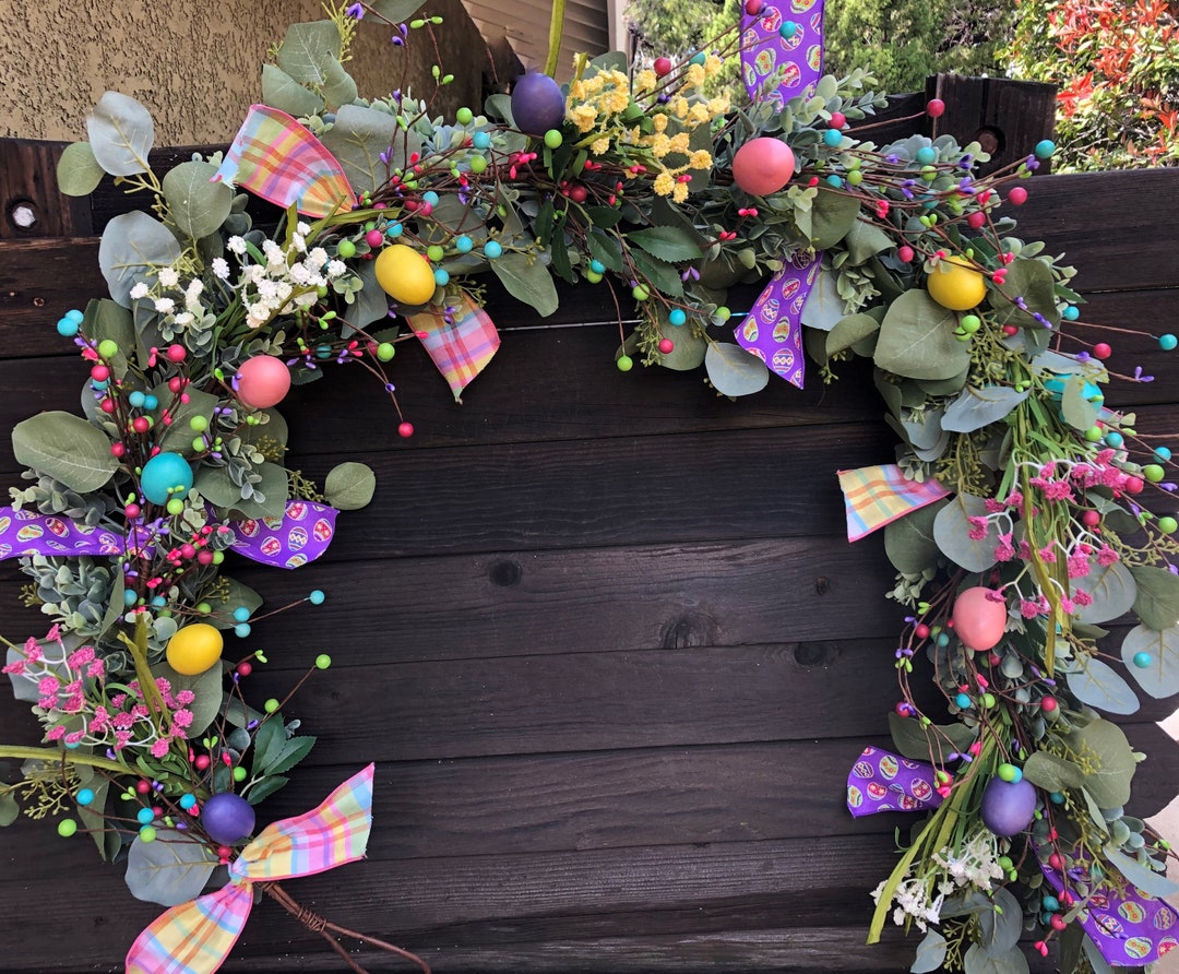 Easter Garland Easter Egg Door Decor Easter Table Garland Easter Mantel ...