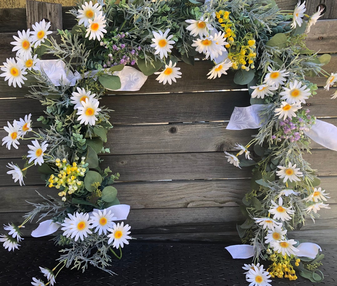Summer Garland Daisy Garland Spring Table Decor Spring Mantel Swag ...