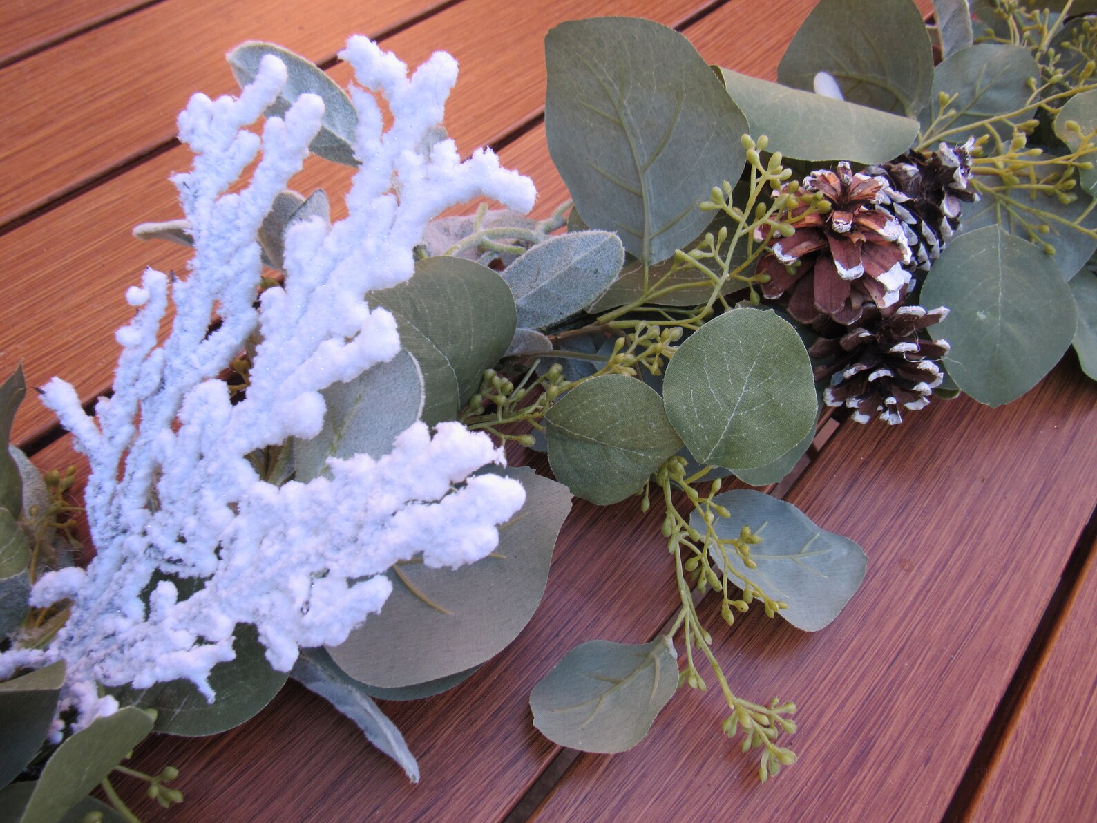 Winter Lamb's Ear Greenery Winter Eucalyptus Table Decor Christmas ...