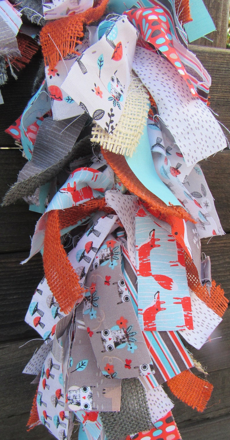 4' Spring Fabric Garland Spring Fabric Mantel Swag Fox Fabric Garland ...